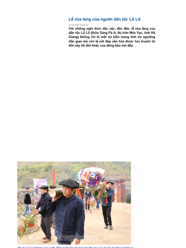 10 VBTT Lễ Rửa Làng Của Người Dân Tộc Lô Lô | PDF