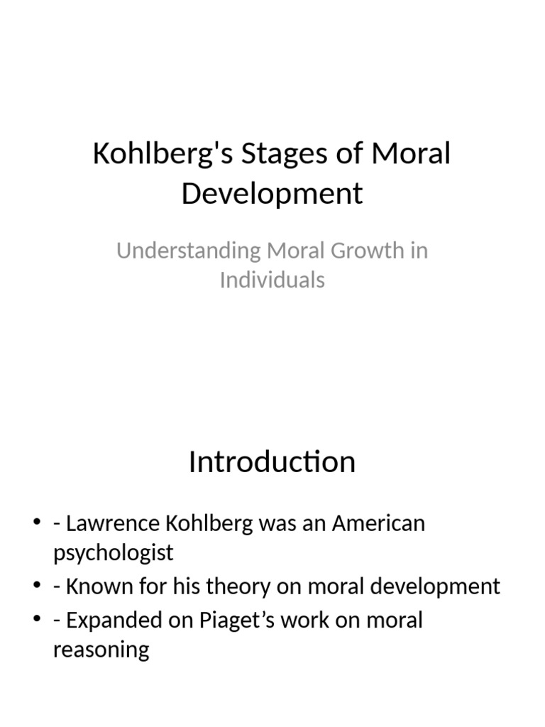 Kohlberg Moral Development | PDF