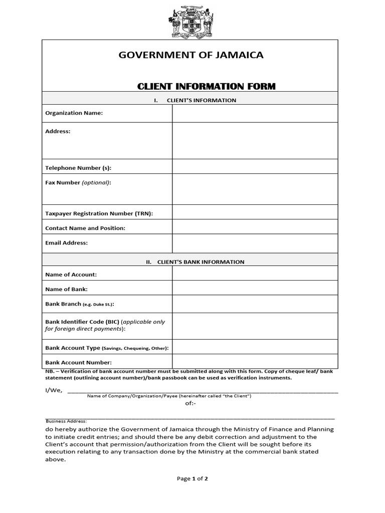 Goj Client Info Form 250119 | PDF | Indemnity | Payments