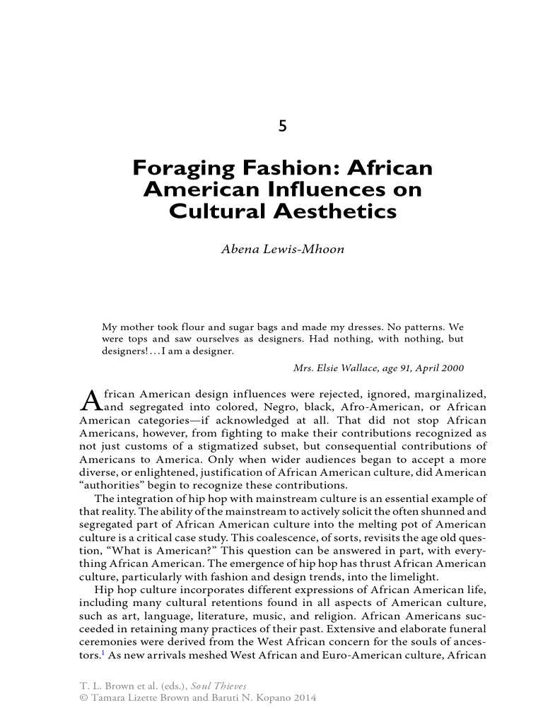 Foraging Fashion: African American Influences On Cultural Aesthetics ...