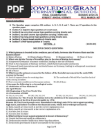 French Revolution Class 9 Sample Paper | PDF | First French Empire ...