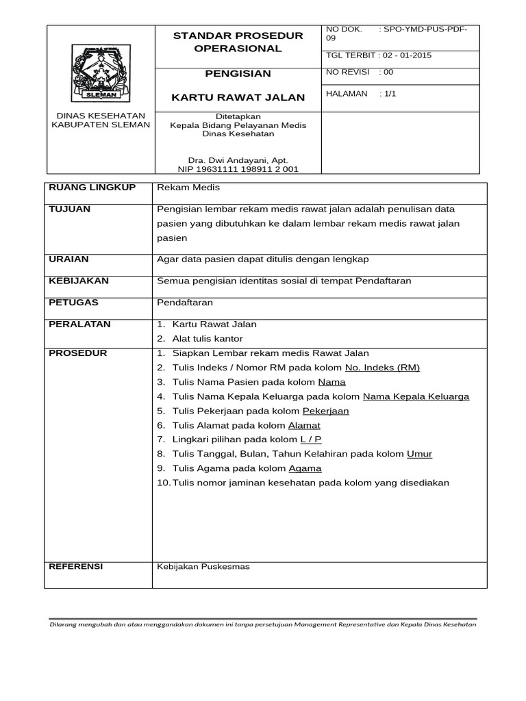 Pengisian Kartu Rawat Jalan | PDF