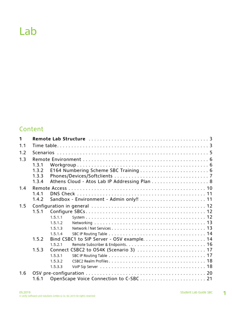 SBC Remote Lab Training Guide | PDF | Telecommunications | Computer ...