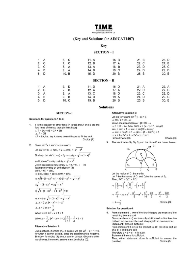 AIMCAT - 140 SOLUTION | PDF