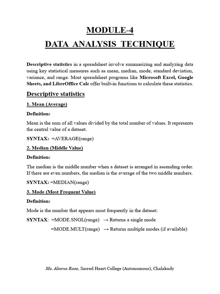 Data Analysis Technique.docx | PDF | Microsoft Excel | Regression Analysis