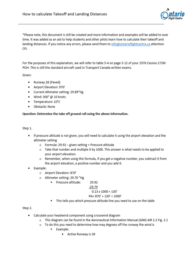 Calculate Takeoff and Landing Distances | PDF | Takeoff | Runway