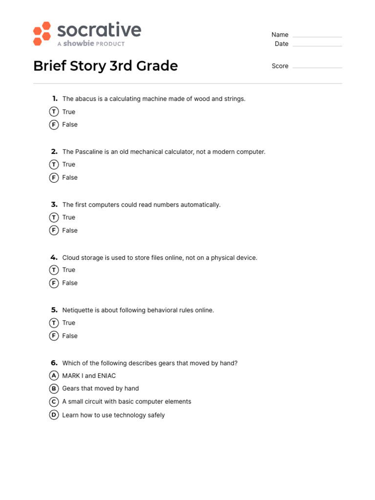 3rd Grade Technology Learning Guide | PDF