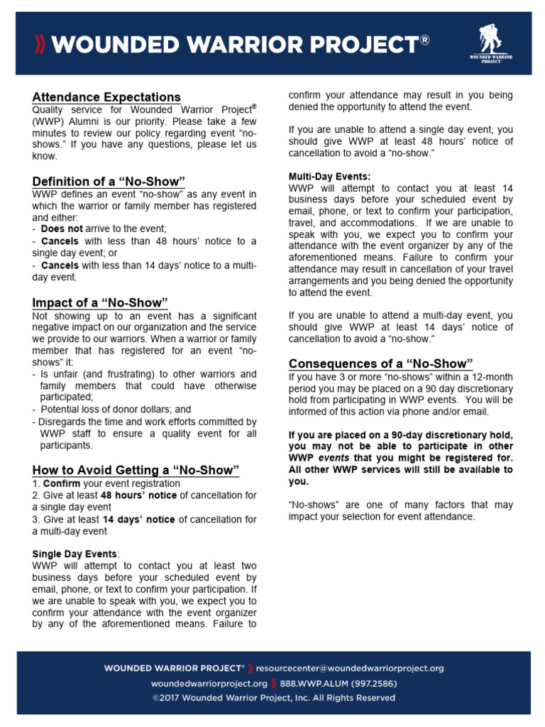 Attendance Expectations: Events | PDF