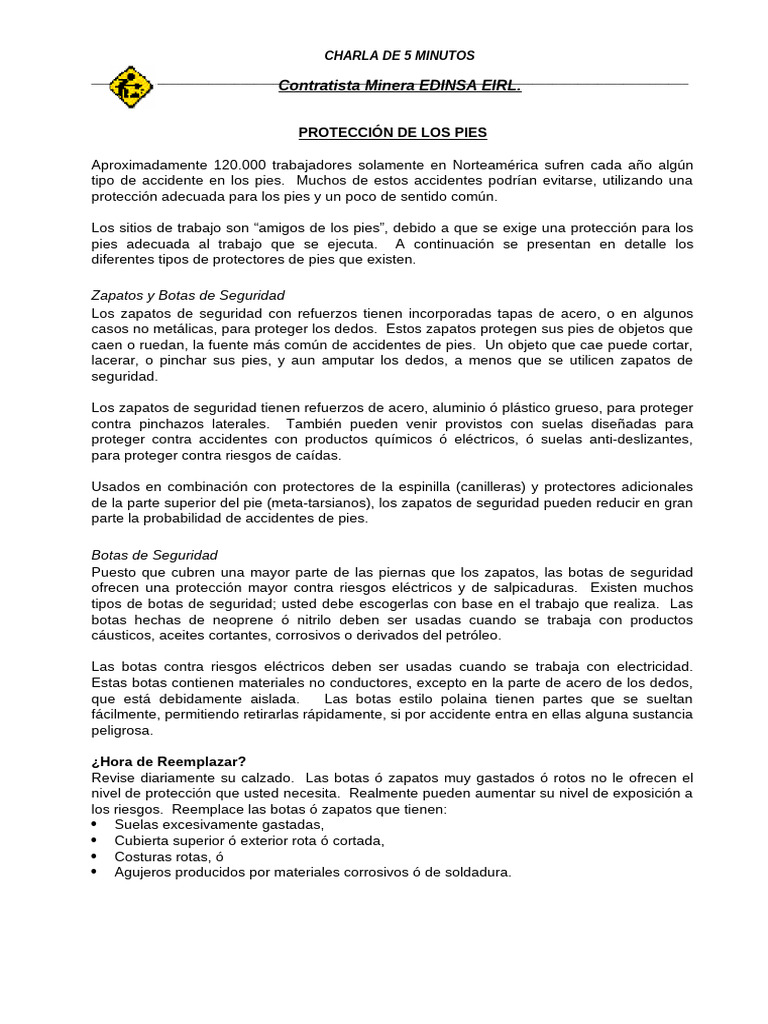 Protección EPP para los Pies en el Trabajo | PDF | Bota | Zapato