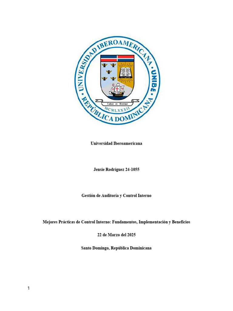 Rodriguez Jensie Mejorespracticasdecontrolinterno | PDF | Business ...