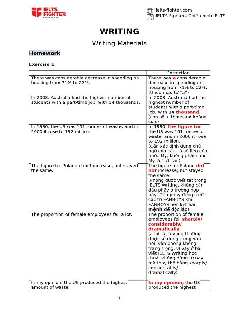 Answer key. L1. Writing_Writing Materials | PDF | Vietnam