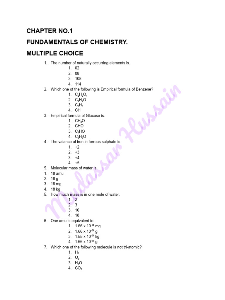 Chemistry Guess 9th 2023 - 2 | PDF | Chemical Bond | Covalent Bond