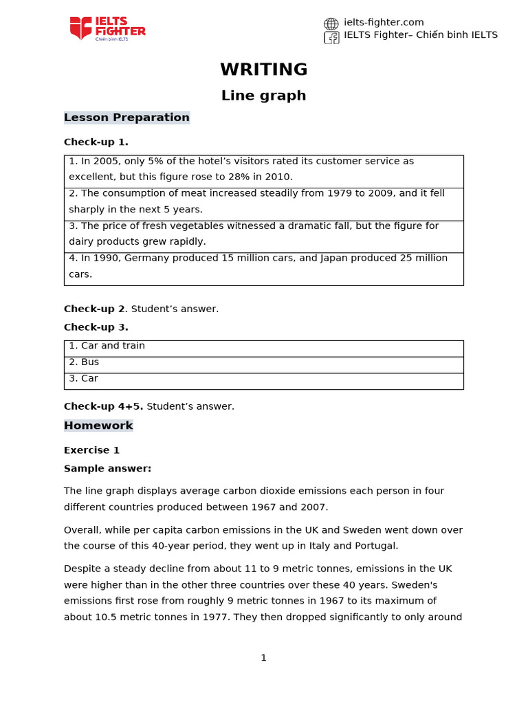Answer Key. L2. Writing - Line Graph | PDF | Economies | Climate Change