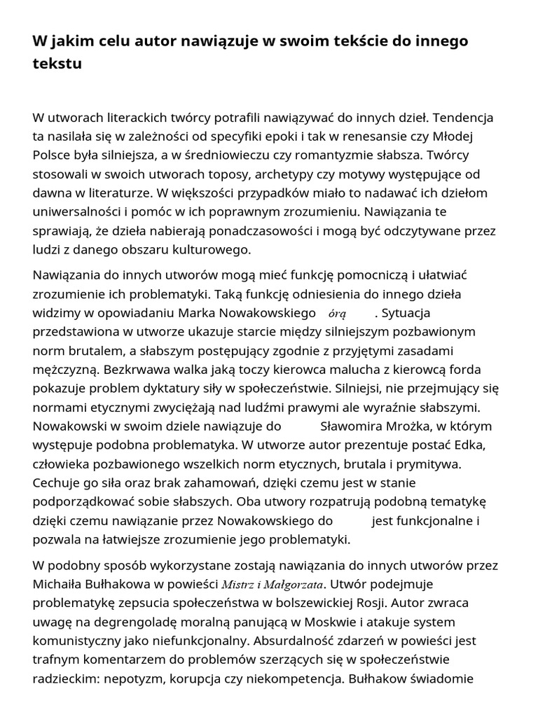 Matura Ustna | PDF