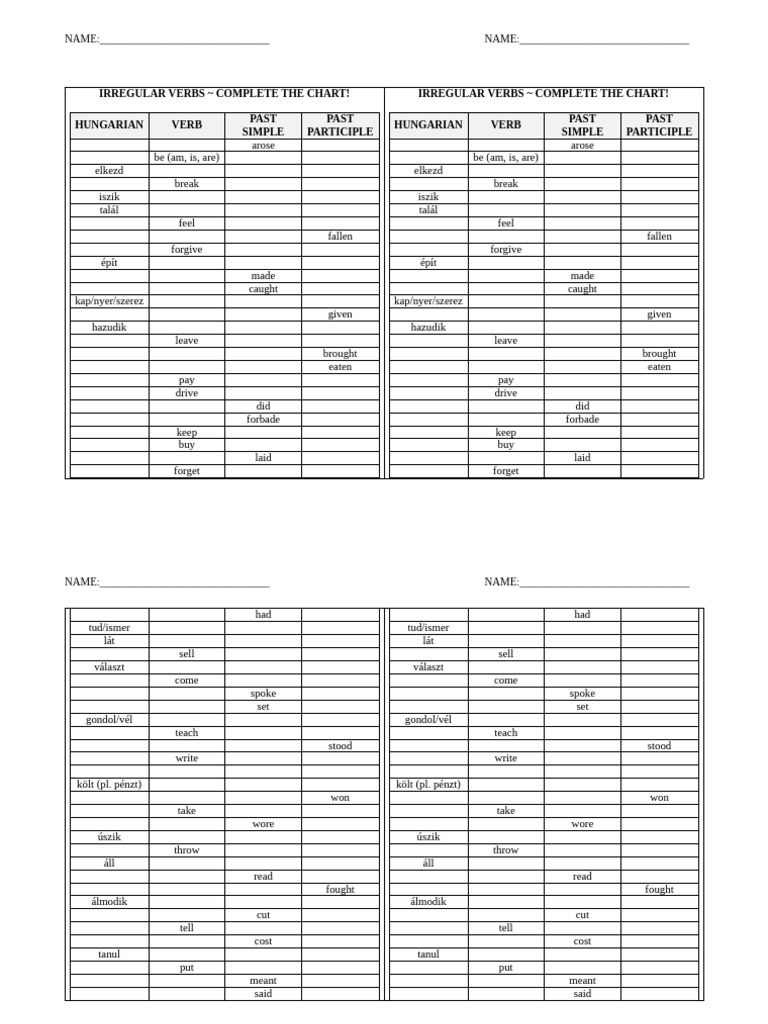 IRREGULAR VERBS - Practice Sheet | PDF | Grammar | Language Mechanics