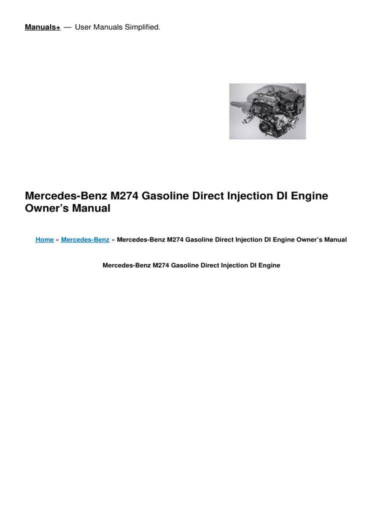 m274 Gasoline Direct Injection Di Engine Manual | PDF | Turbocharger ...