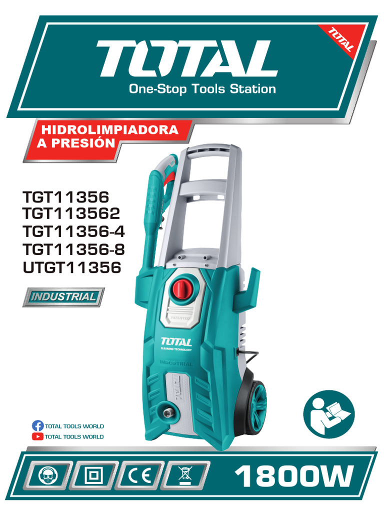 2. Manual de Uso Hidrolavadora Total Tgt11356 | PDF | Enchufes y tomas de corriente alterna | Agua