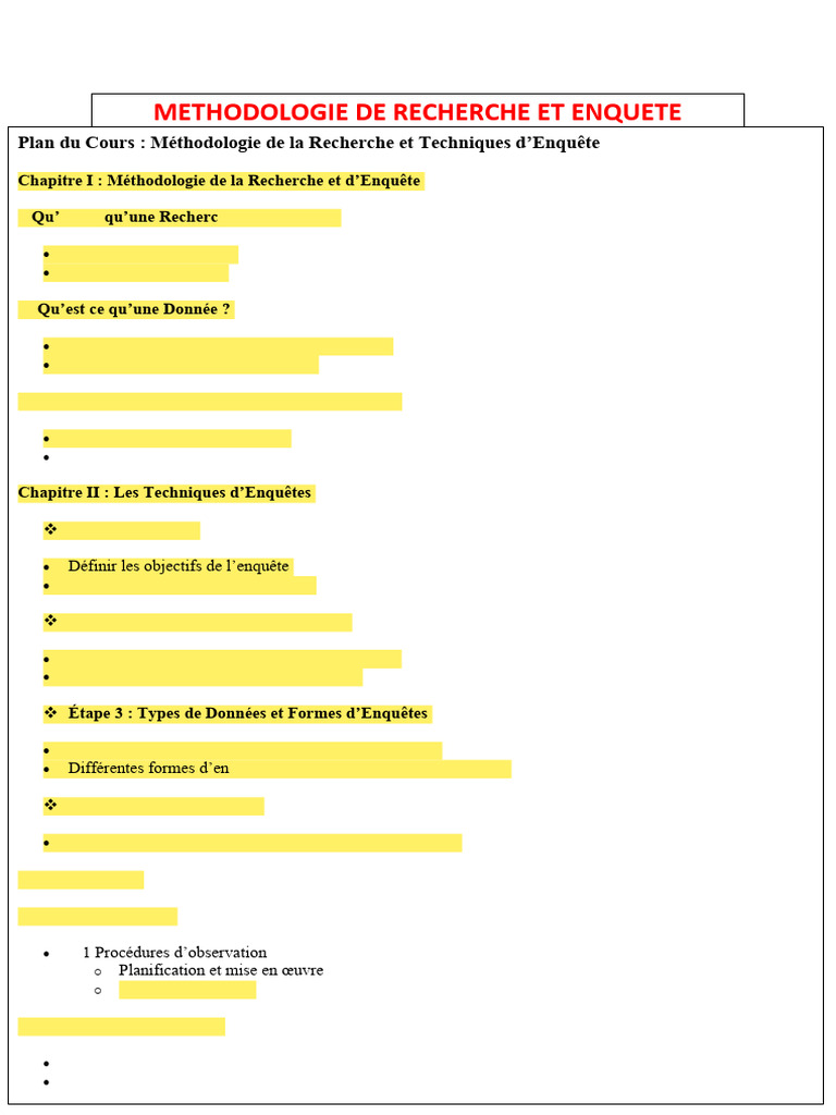Méthodologie et Techniques d'Enquête | PDF | Données | Science