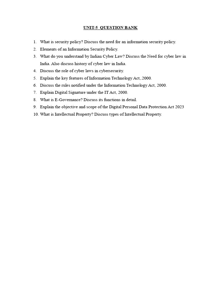 Unit-5 (Question Bank) | PDF