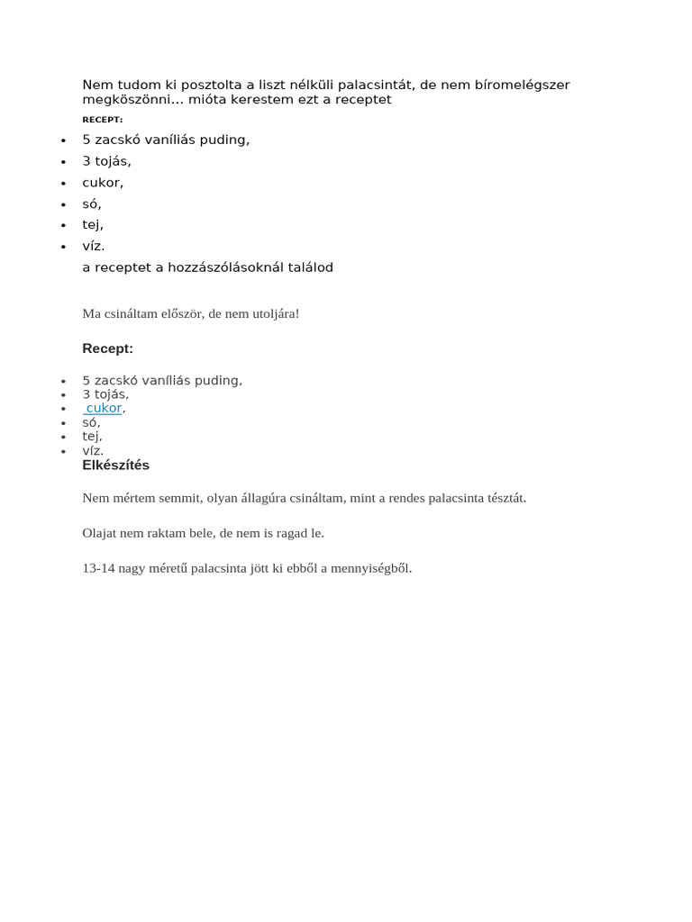 Nem Tudom Ki Posztolta a Liszt Nélküli Palacsintát | PDF