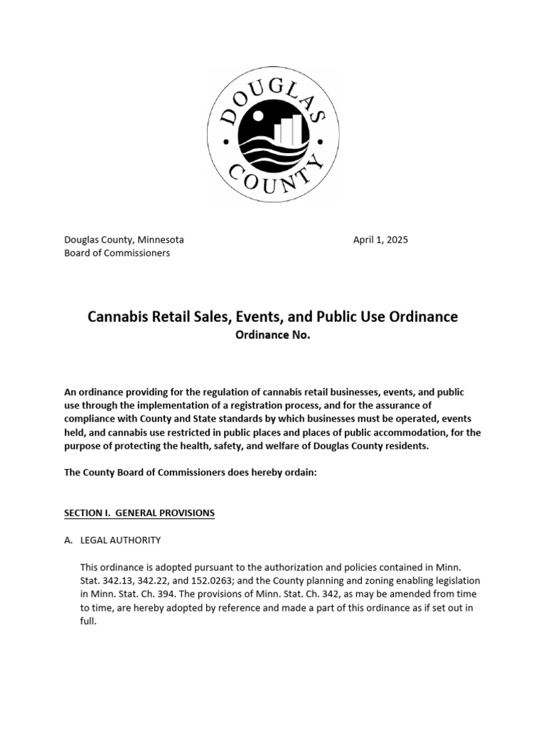 Douglas County Cannabis Ordinance | PDF | Justice | Crime & Violence