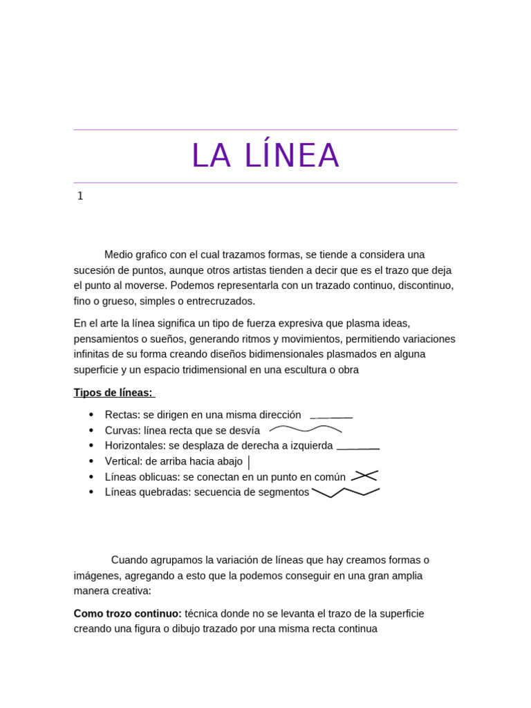 Tipos de Líneas para Niños | PDF