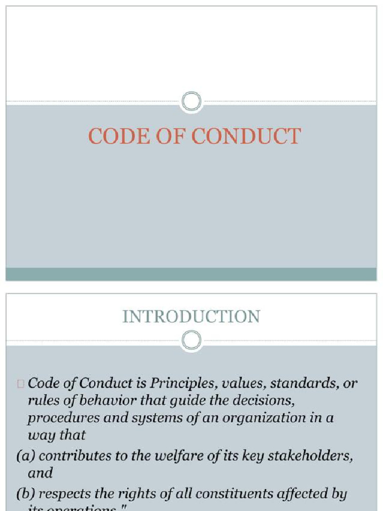 Code of Conduct | PDF