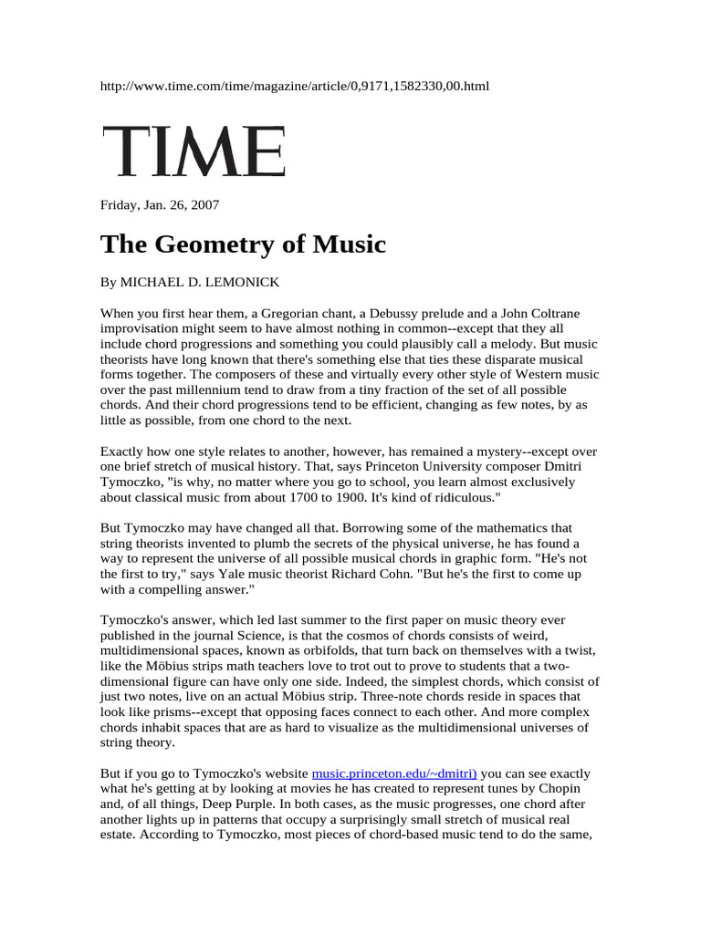 Musica Geometria Sagrada Tymoczko | PDF | Music Theory | Musicology