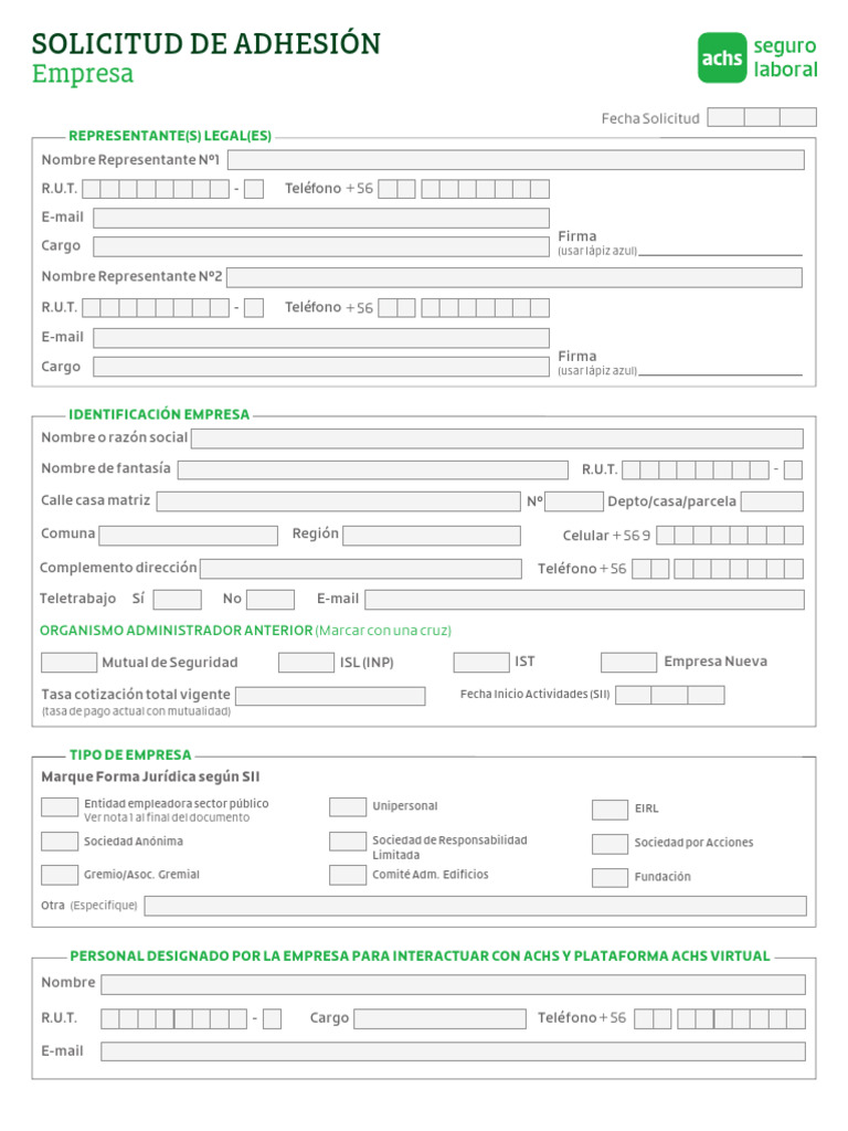 Formulario Adhesion Empresa 2024 | PDF