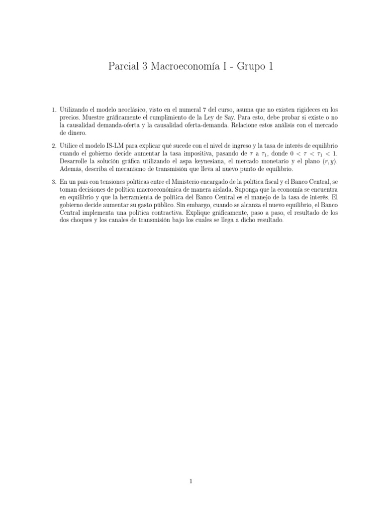 Parcial III Macro 1 | PDF