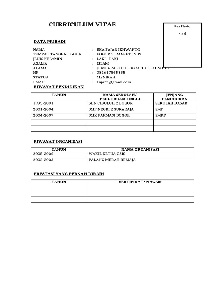 Contoh Format CV | PDF