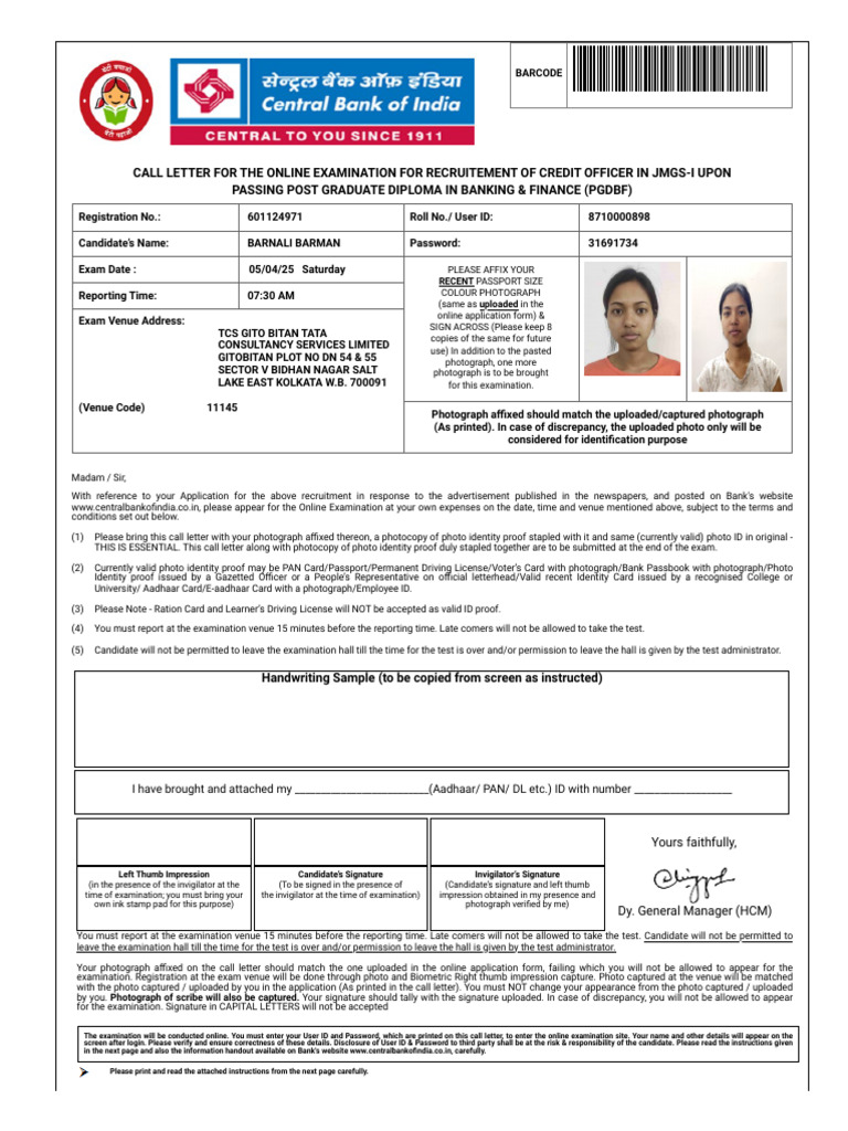 Recruitment of Credit Officers in Junior Management Grade Scale I Upon ...