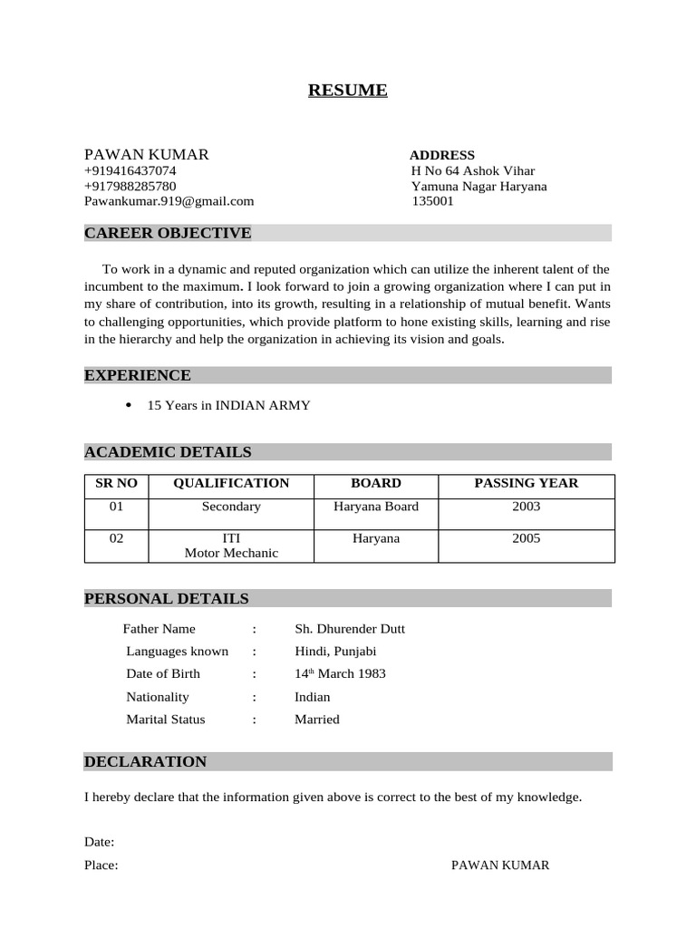 RESUME - Pawan Kumar | PDF