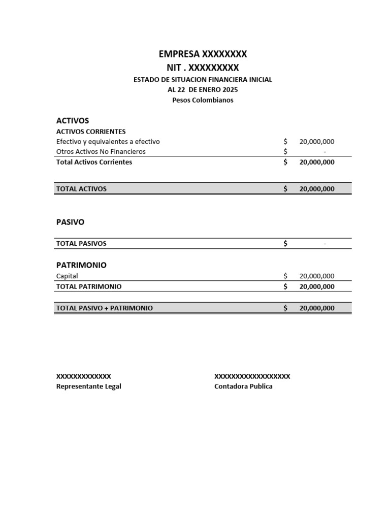 Balance Inicial Apertura | PDF