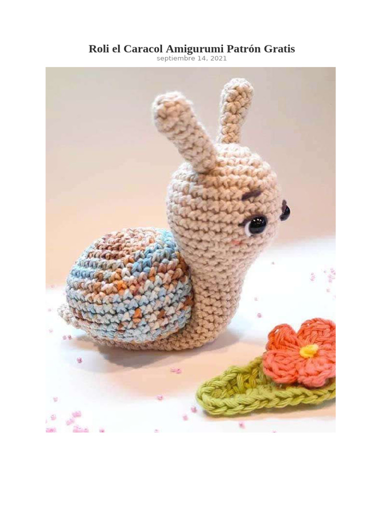 Roli-el-Caracol-Amigurumi-Patron-Gratis | PDF | Amigurumi | Tejer