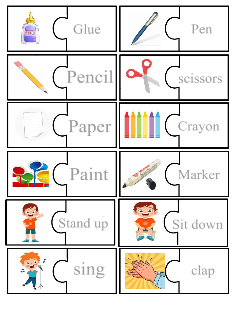 School Puzzle Matching Game | PDF