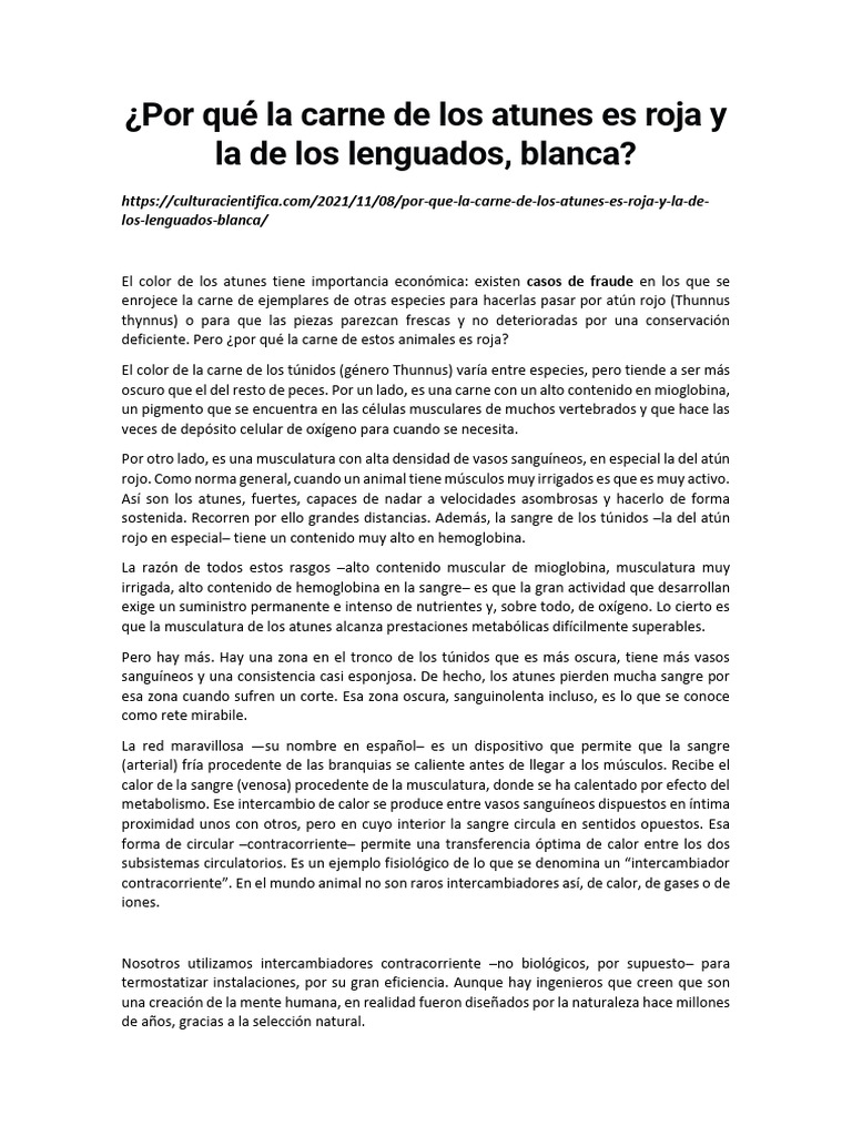 Color de carne en atunes y lenguados | PDF | Nitrato | Carne