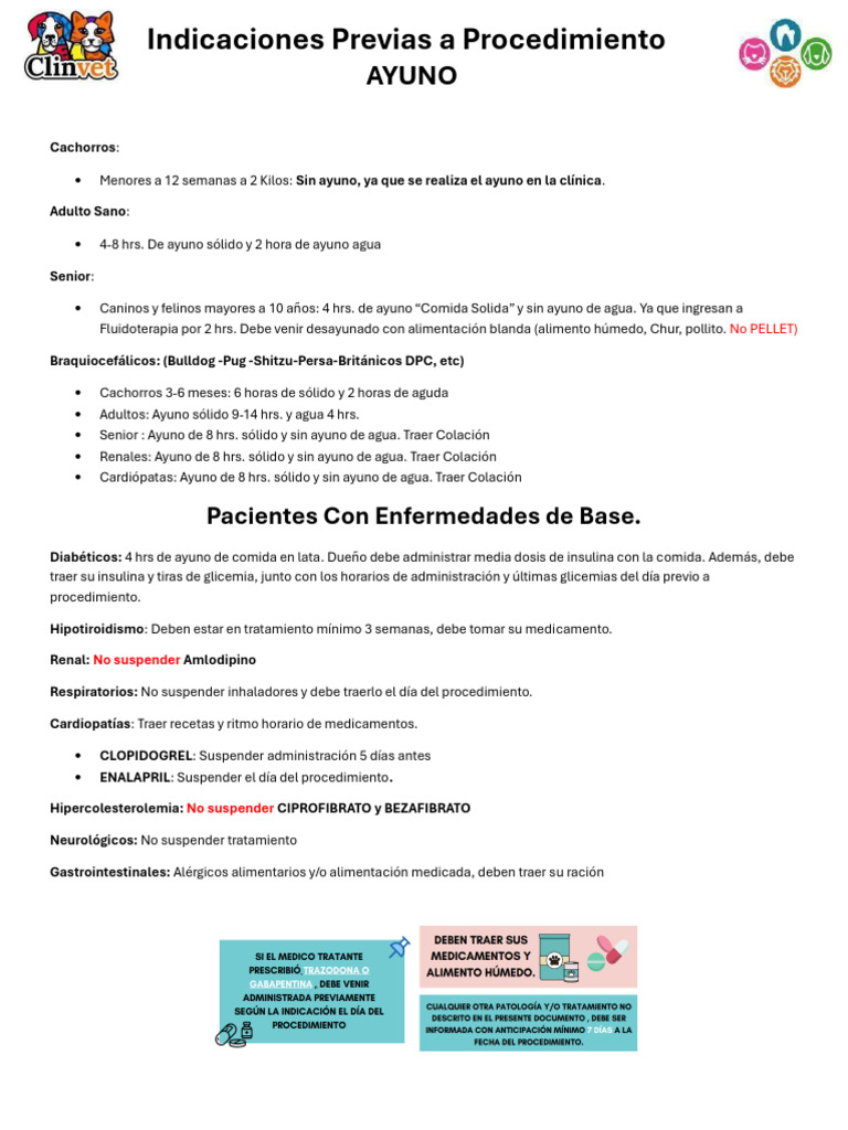 Indicaciones Previas A Procedimiento | PDF