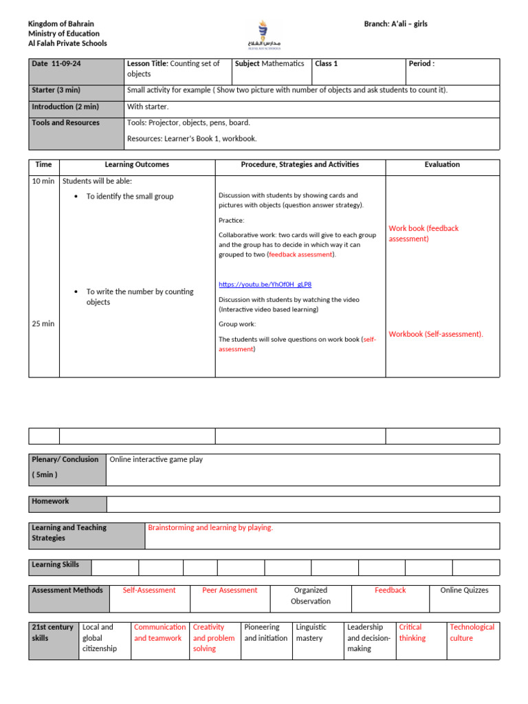 Ade 1 Group The Objects and Counting | PDF | Educational Assessment ...