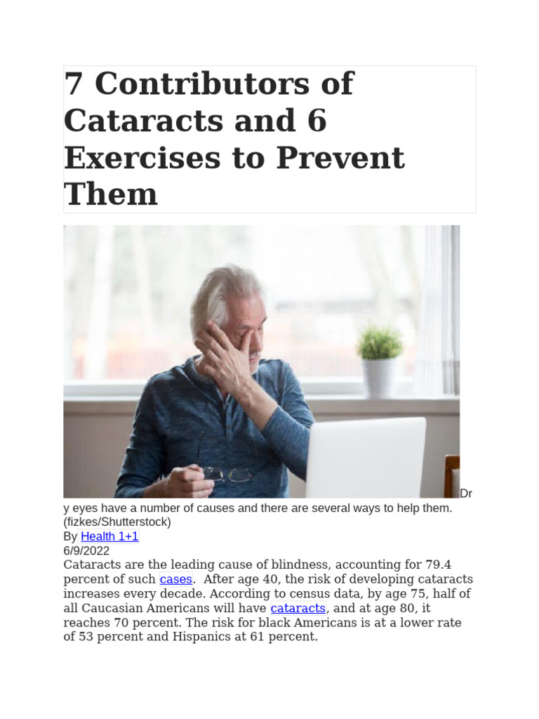 7 Contributors of Cataracts and 6 Exercises To Prevent Them | PDF ...