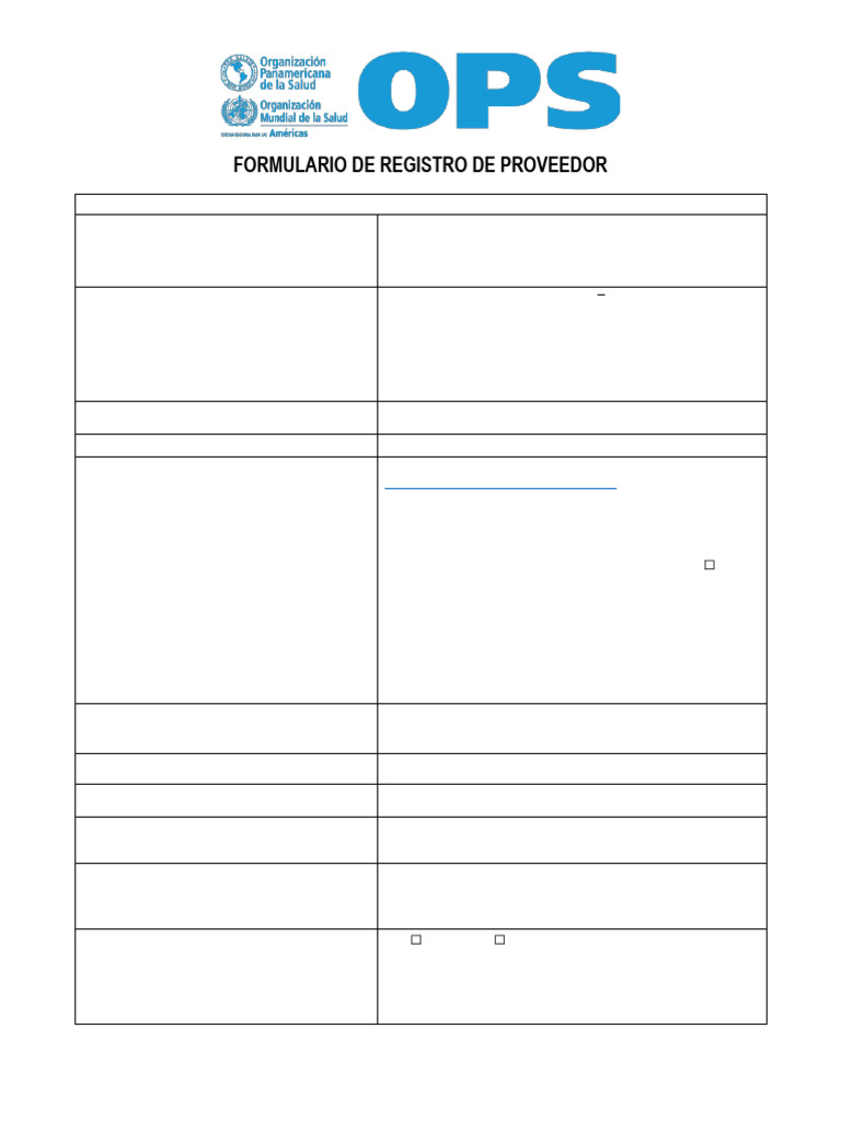 1.4 IL Anexo 4. Formato para registro como proveedor de OPS | PDF | Bancos | Invalidez