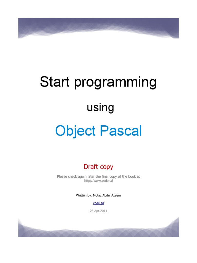 Start Prog Using Pascal | PDF | Control Flow | Subroutine