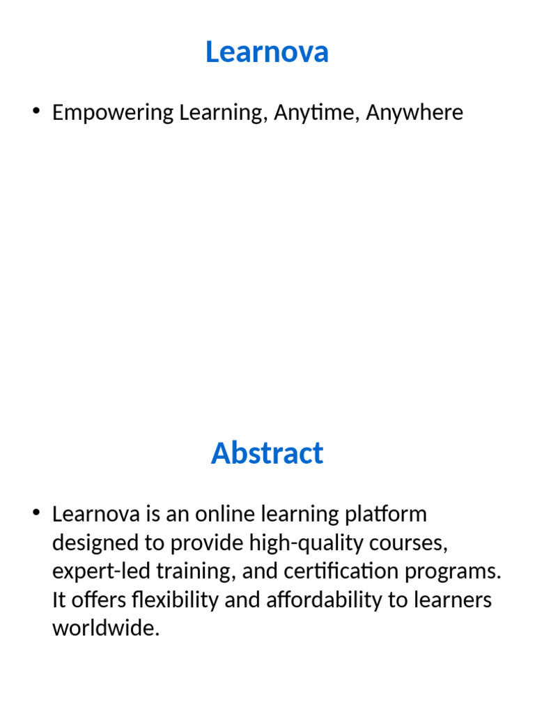 Learnova Presentation | PDF