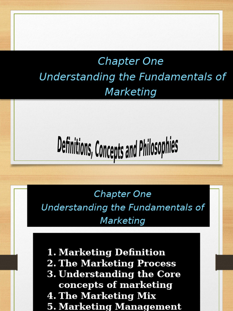 Chapter 1 Understanding The Fundamentals of Marketing | PDF | Marketing ...