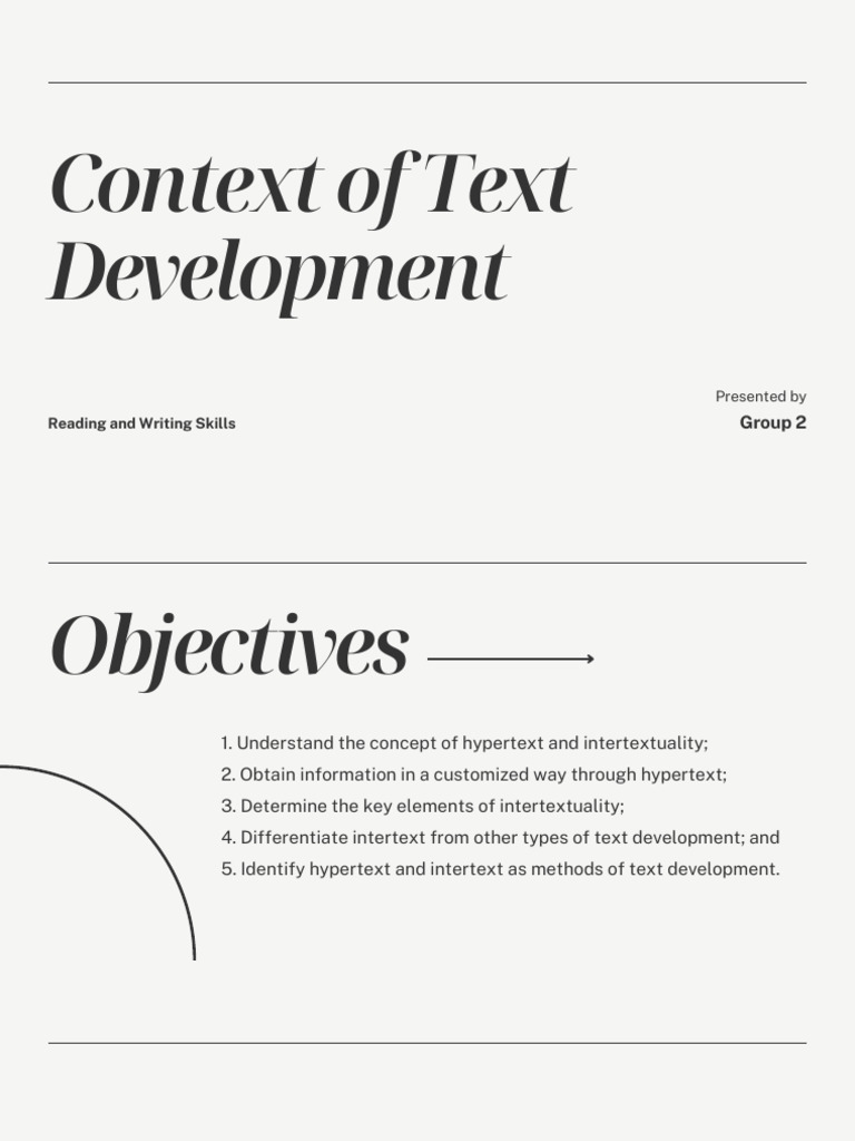 CONTEXT OF TEXT DEVELOPMENT | PDF | Hyperlink | Hypertext