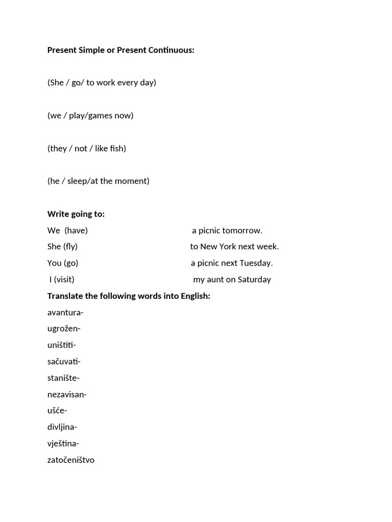 Present Simple or Present Continuous 2 | PDF