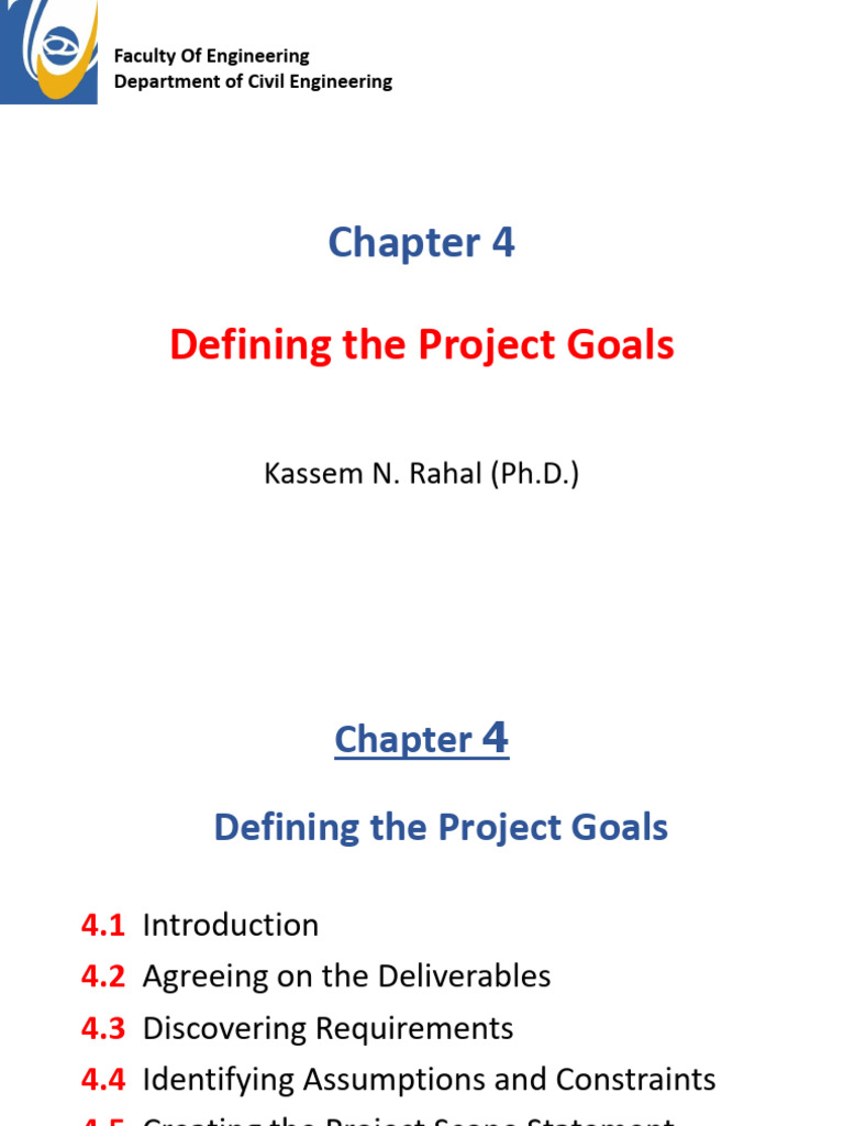 Chapter 4 - Defining The Project Goals | PDF | Project Management | Business