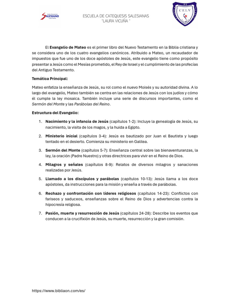 NUEVO TESTAMENTO Y SUS LIBROS | PDF | Jesús | Evangelio de Mateo