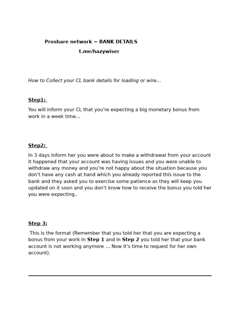 PROSHARE NETWORK Bank&Card Details FMT | PDF