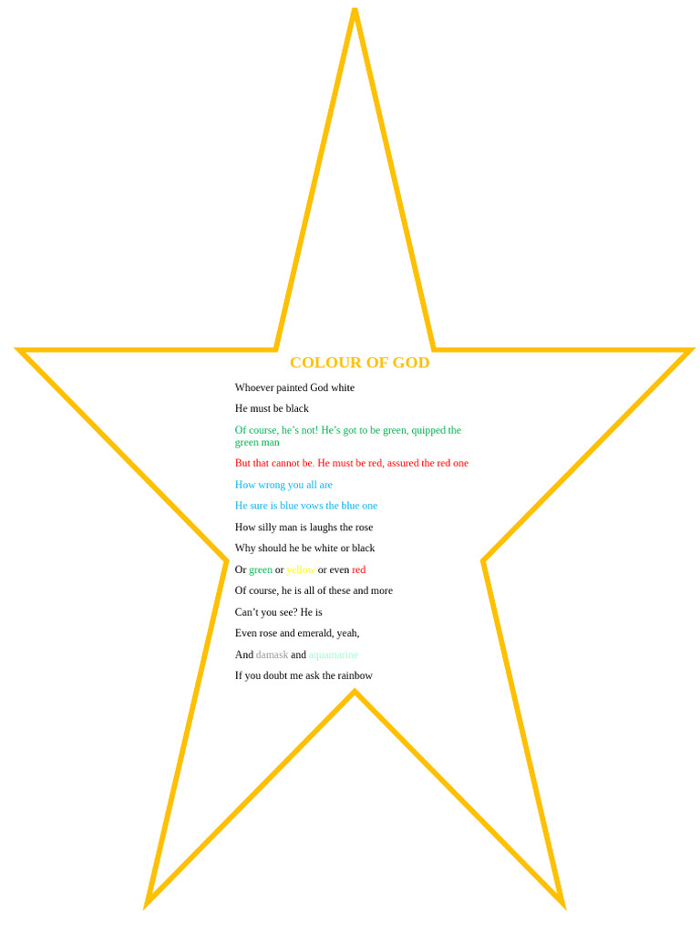 The Colour of God Poem | PDF